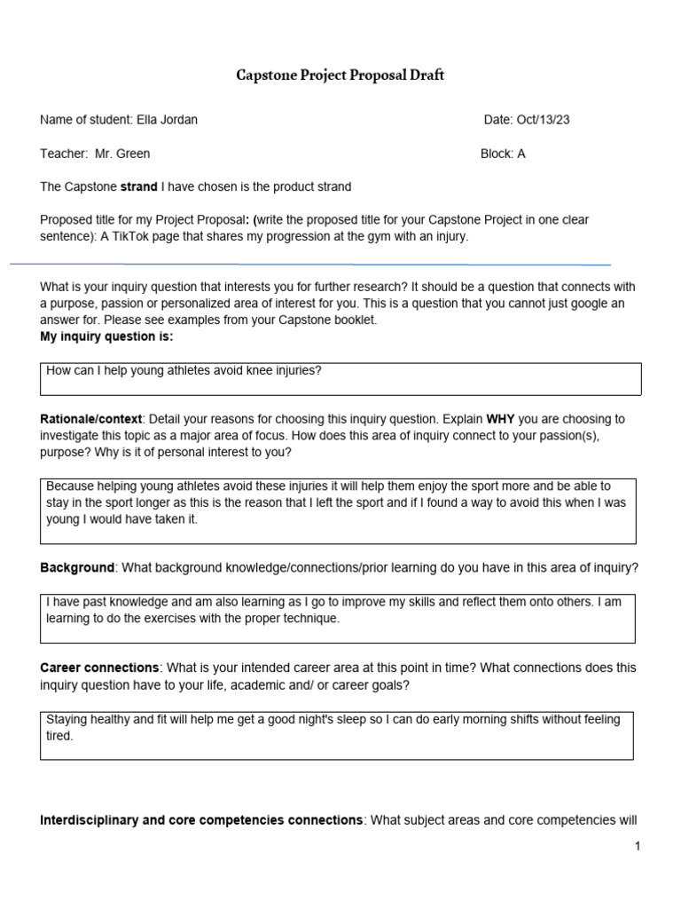 Capstone Project Proposal Draft | PDF | Cognition