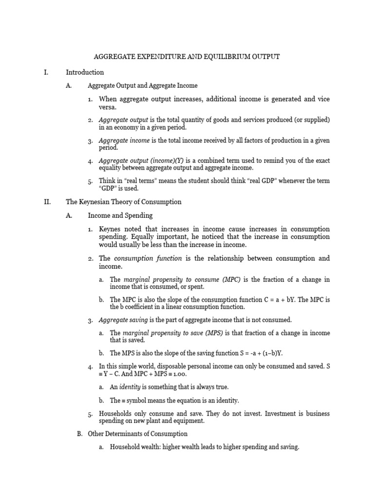4 - Aggregate Expenditure and Equilibrium Output - Template | PDF ...