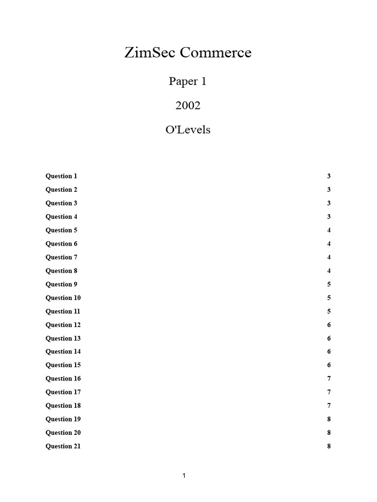O-Levels Commerce 2002 | PDF | Banks | Insurance