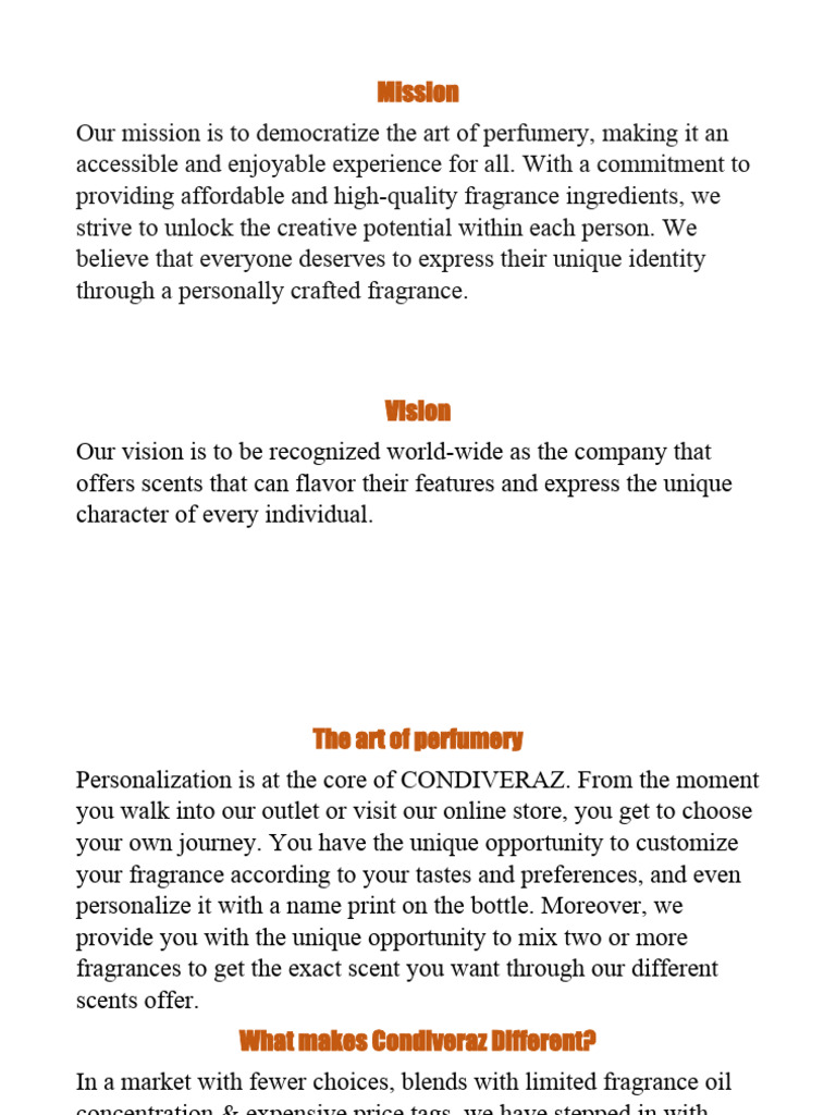 Mission | PDF | Perfume | Brand
