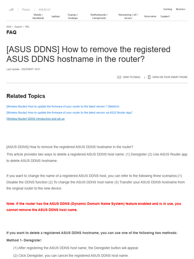 How To Remove The Registered ASUS DDNS Hostname in The Router | PDF | Cyberspace | Software