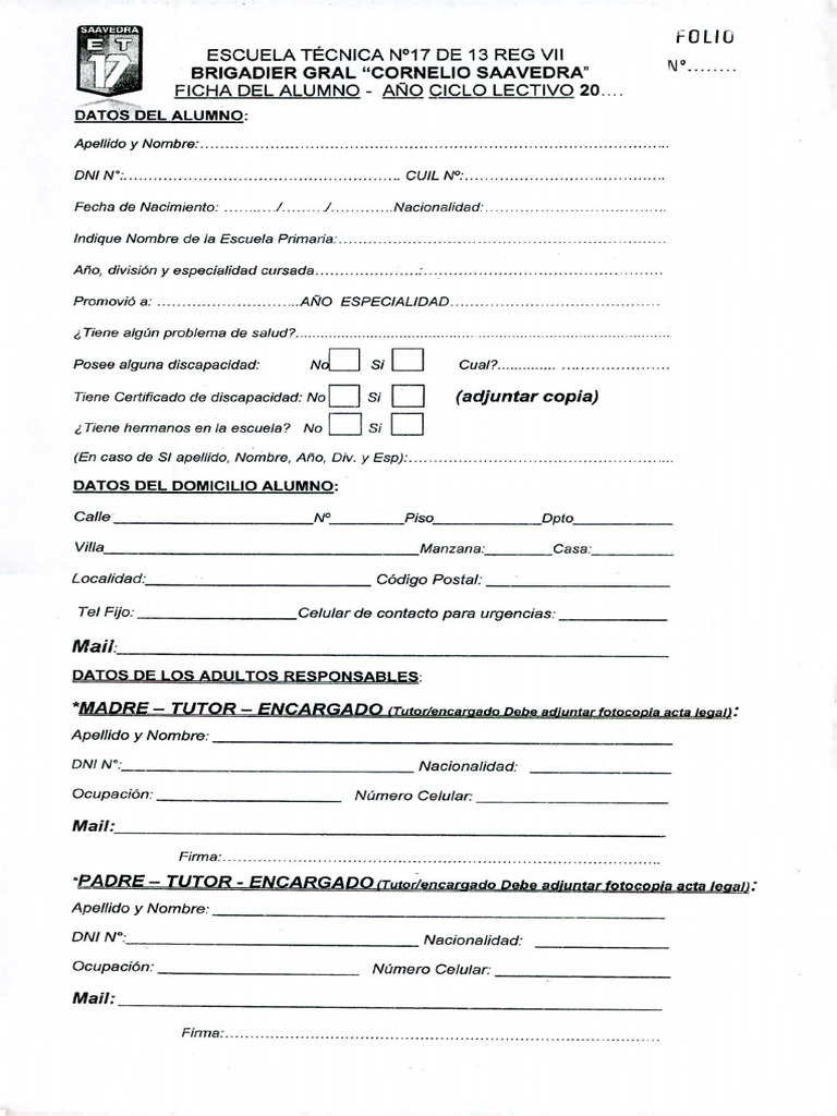 planilla de datos de estudiantes | PDF