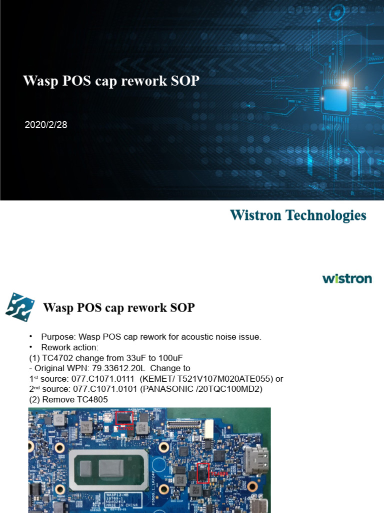 Wasp POS Cap Rework SOP | PDF