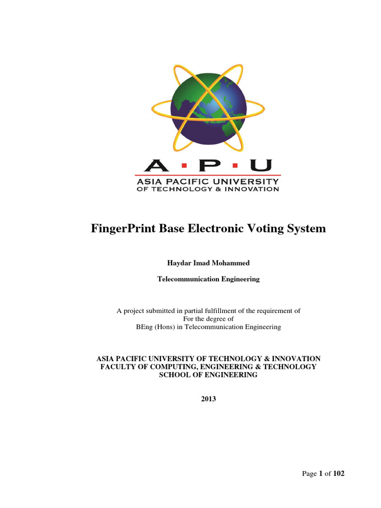 Software Project Management | PDF | Fingerprint | Electronic Voting