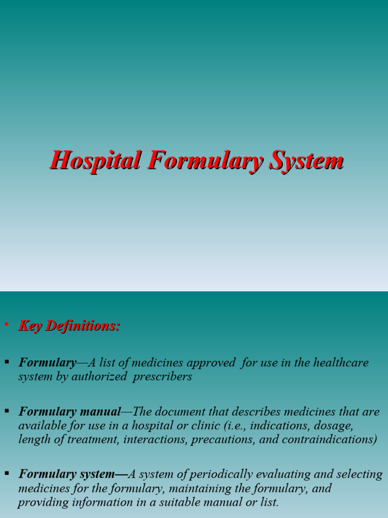 Hospital Formulary | Download Free PDF | Pharmacy | Prescription Drugs