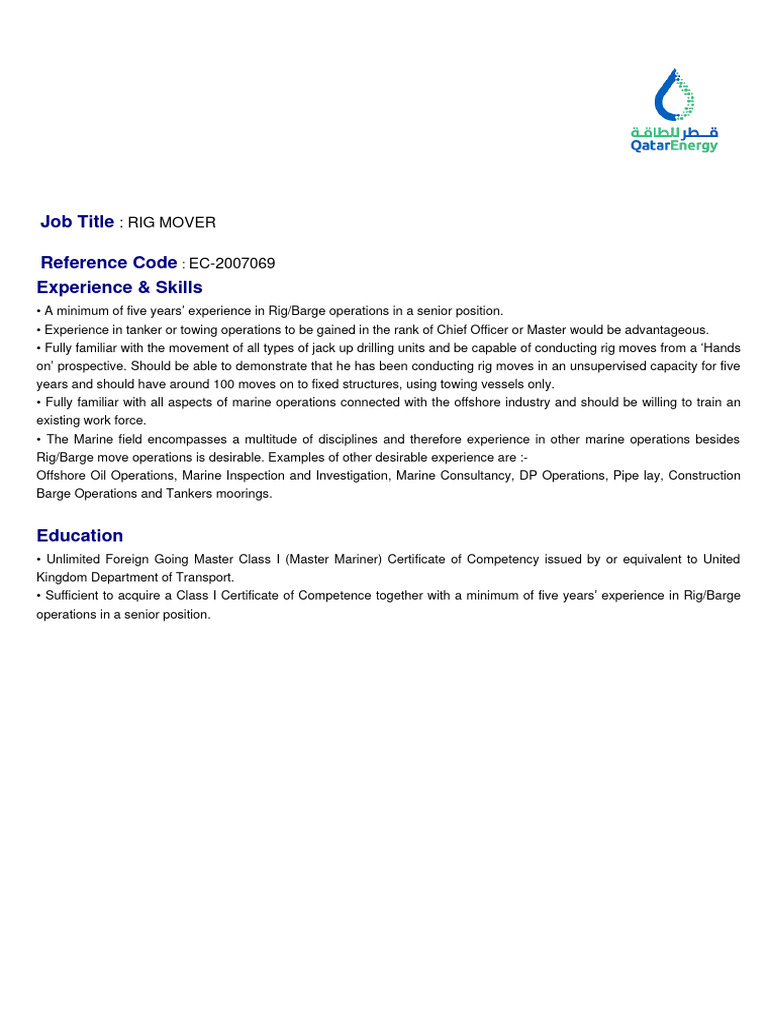 Data Overview - RIG MOVER | PDF