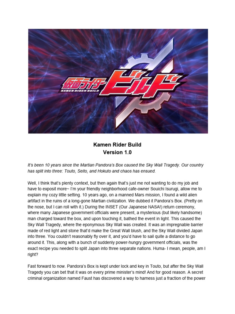 Kamen Rider Build | PDF | Experiment | Mind