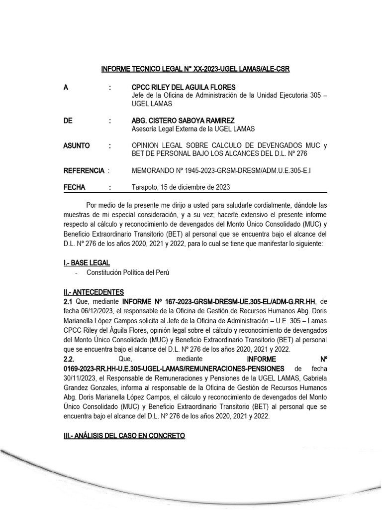 Ugel Lamas - Itl- 001 - 2023 - Dvengados de Muc y Bet Dl 276 | PDF ...