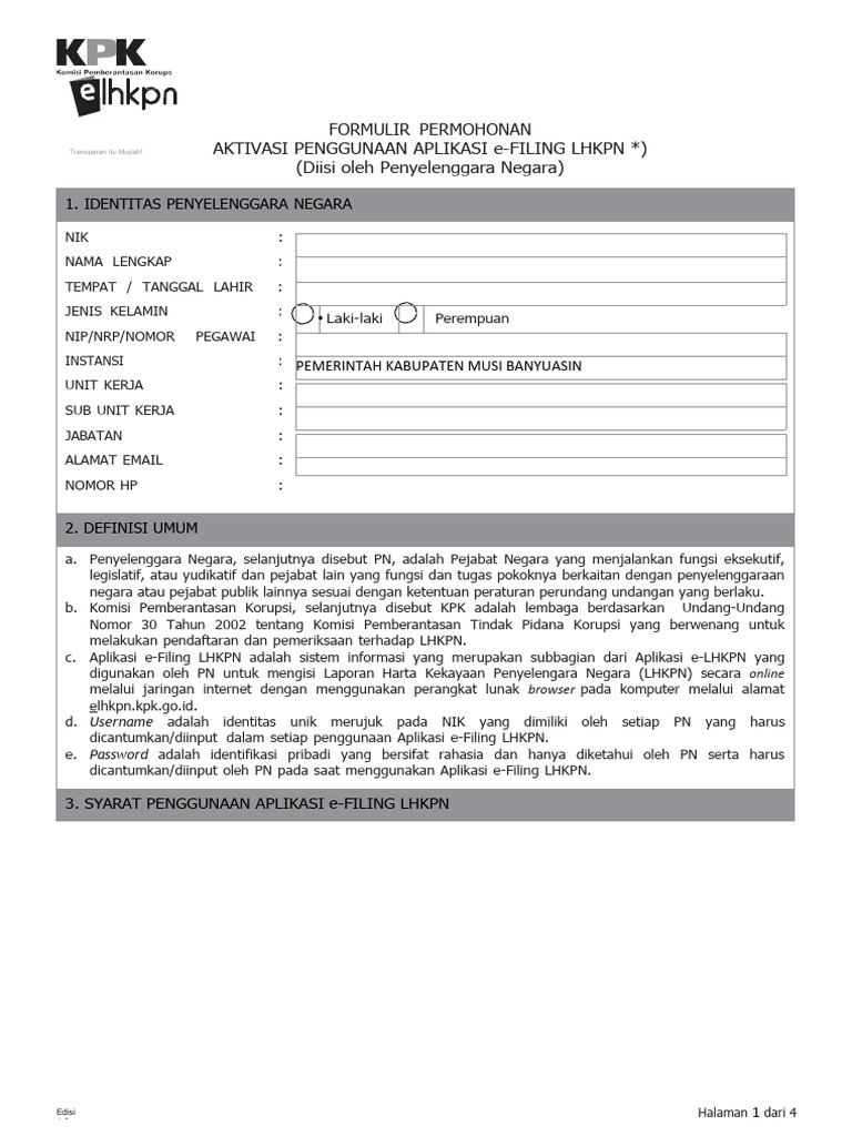 Formulir LHKPN | PDF