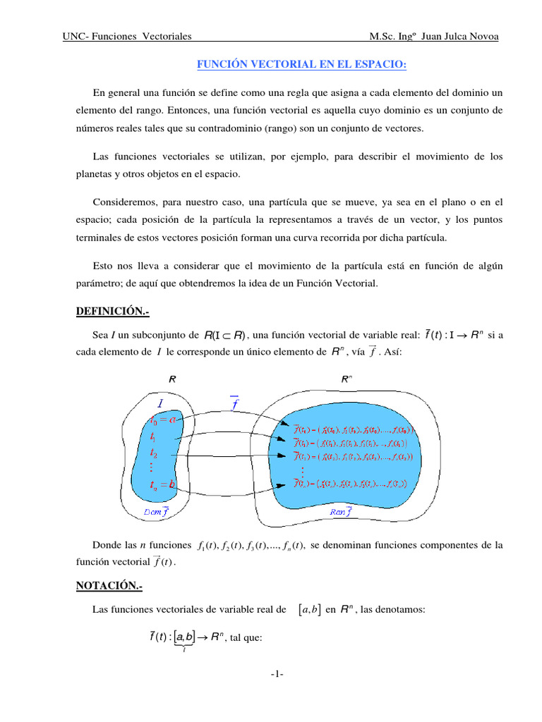 Funciones Vectoriales - Corregida | PDF | Función (Matemáticas) | Vector Euclidiano