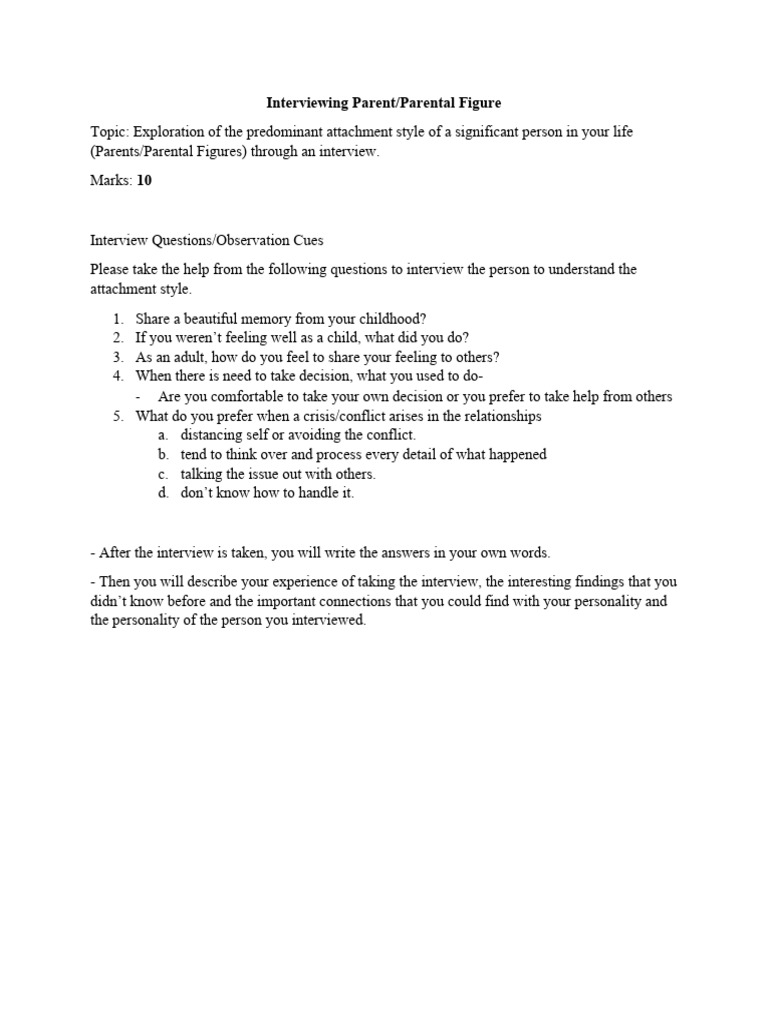 Parent's Interview Guideline | PDF | Self-Improvement Parent's Interview Guideline | PDF | Self-Improvement