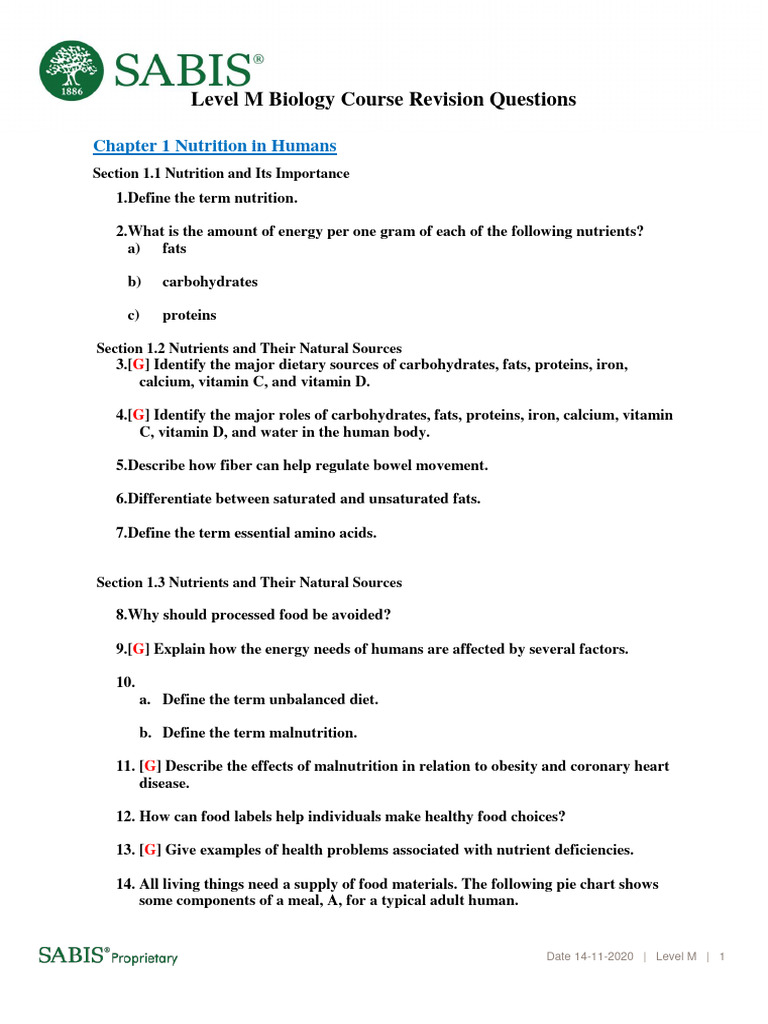 2324 Level M (Gr11 UAE - GULF) Biology Course Questions | PDF | Blood ... 2324 Level M (Gr11 UAE - GULF) Biology Course Questions | PDF | Blood ...