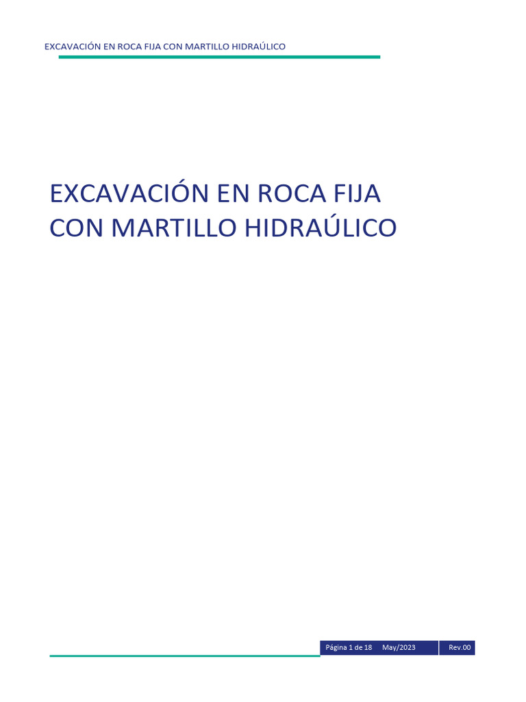 Excavación en Roca Fija Con Martillo Hidráulico - Defensa Ribereña ...