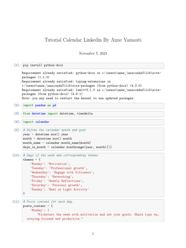 Linked in Tutorial Calendar | PDF | Career & Growth | Computers