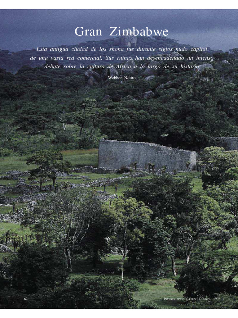 Texto Adicional 01. NDORO, W. Gran Zimbabwe (Investigación y Ciencia ...
