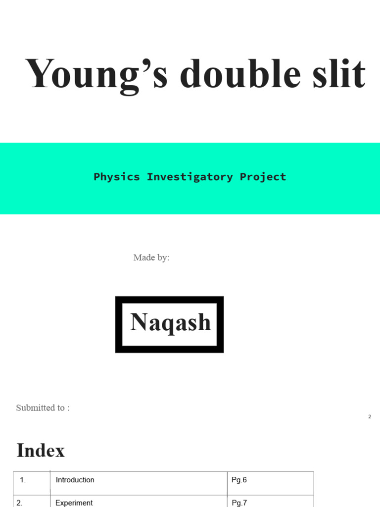 Double Slit Project 6 | PDF | Diffraction | Waves