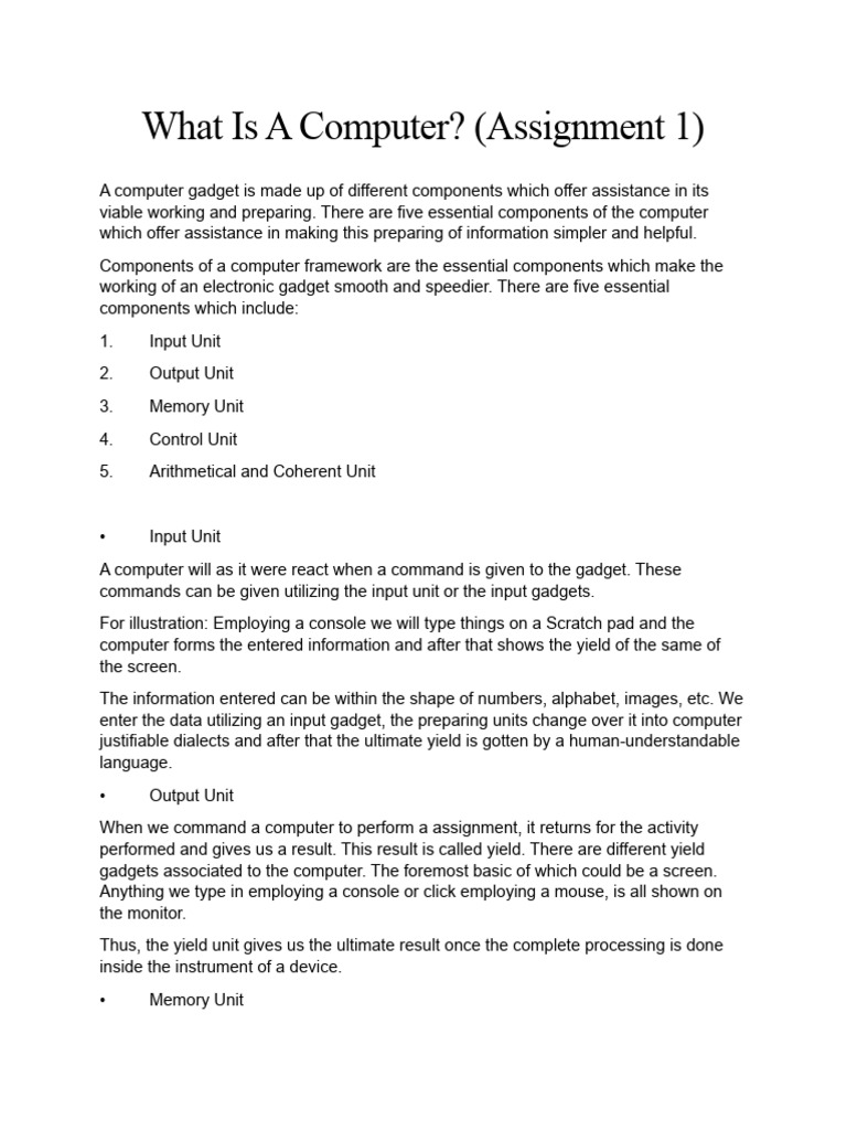 What Is A Computer | PDF | Central Processing Unit | Input/Output
