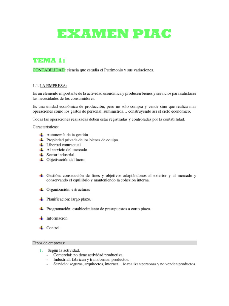 Examen Piac | PDF