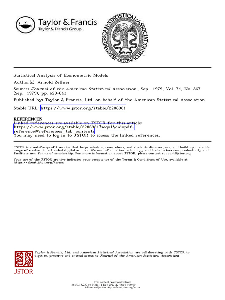Bayesian Econometric Model Analysis | PDF | Econometrics | Statistics
