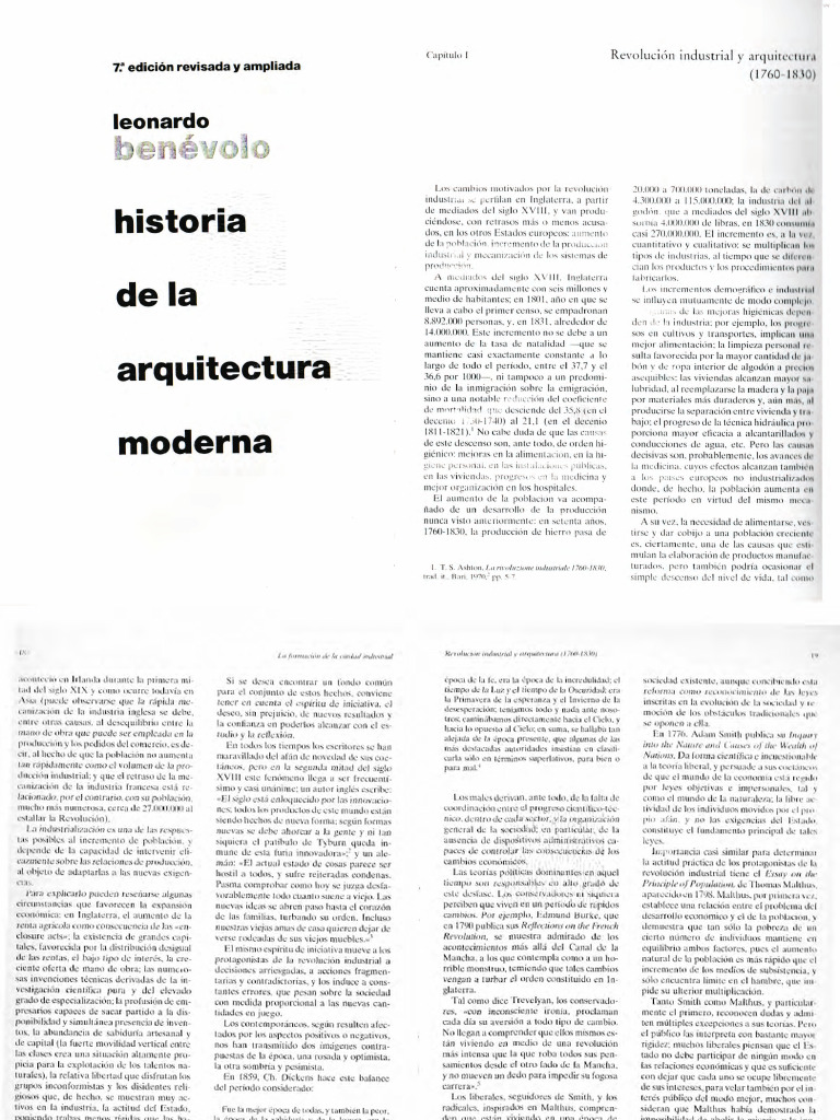 BENÉVOLO, L. (1966) Historia de La Arquitectura Moderna - Cap. 1 | PDF