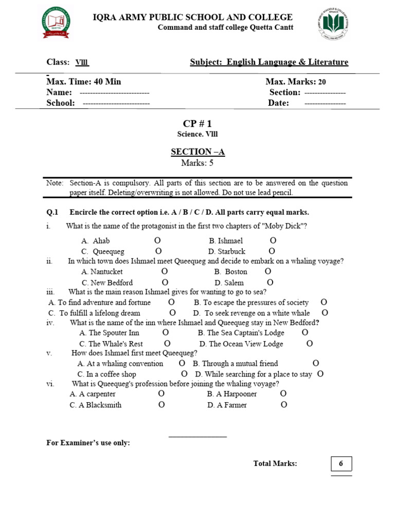 Cp1 Science | PDF | Ishmael (Moby Dick) | Moby Dick