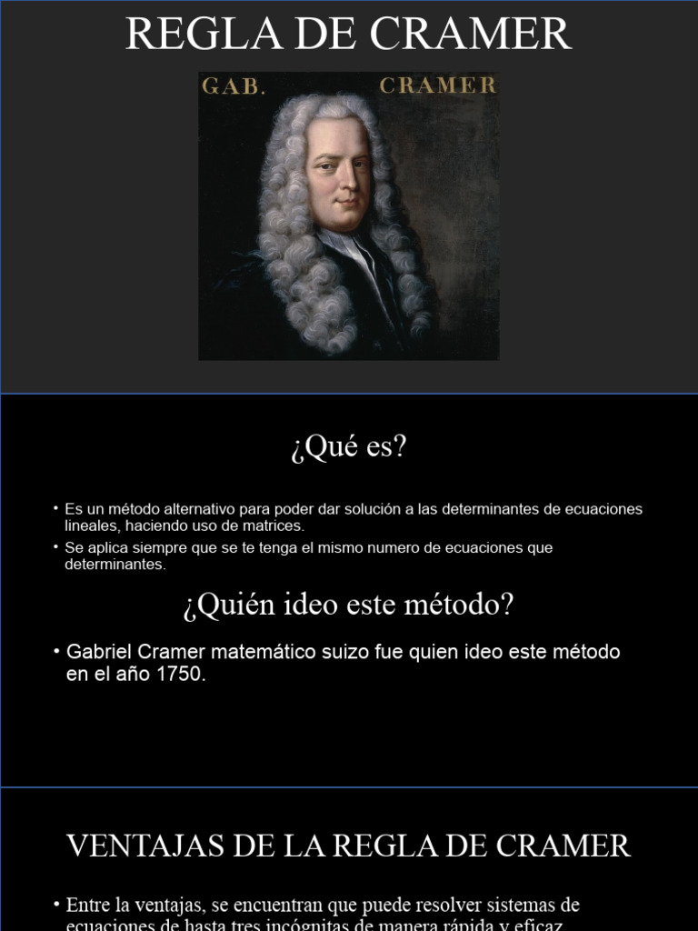 Guía de la Regla de Cramer | PDF | Matriz (Matemáticas) | Determinante
