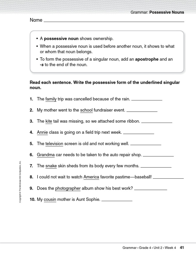 Unit 2 Week 4 Grammar | PDF | Plural | Noun