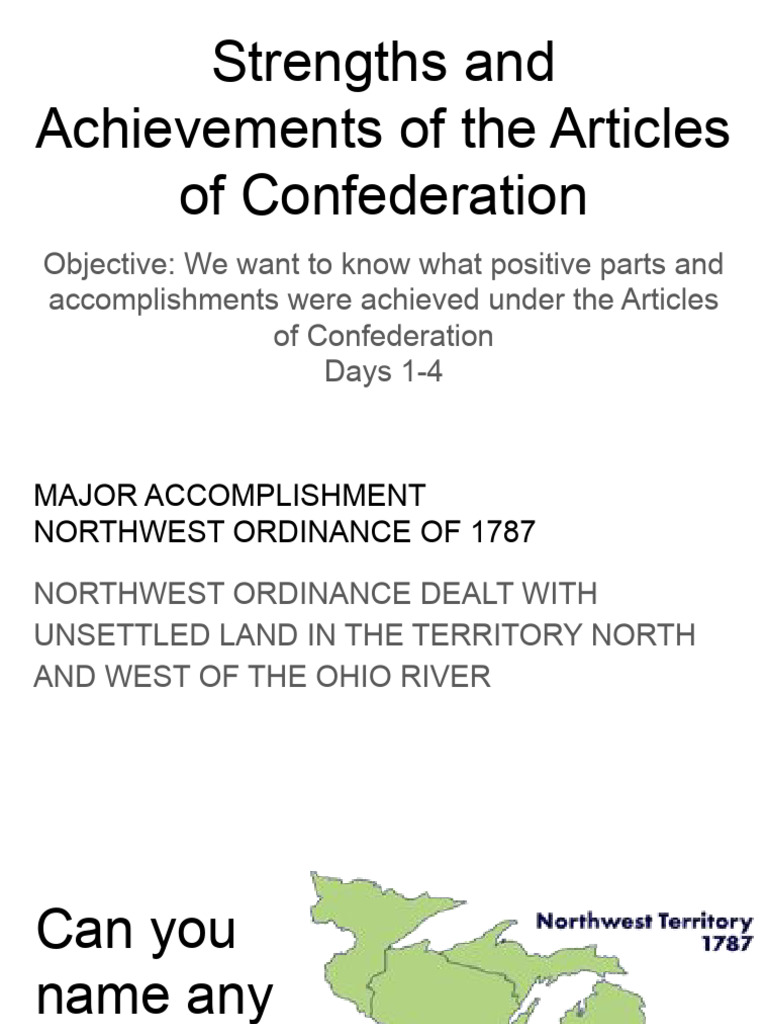 Strengths and Achievements of The Articles of Confederation | PDF