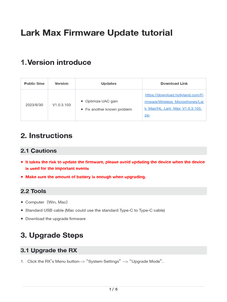 Lark Max Firmware Update Tutorial | PDF | Computer File | Computer Science