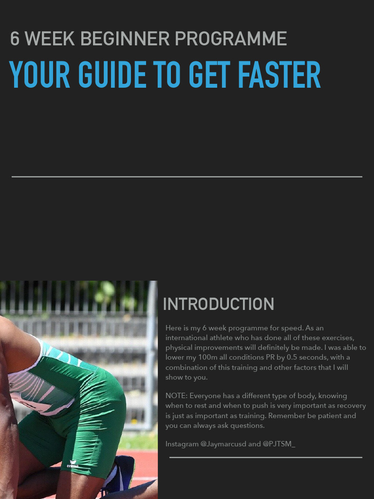 6 Week Beginner Speed | Download Free PDF | Physical Exercise ...