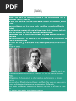 Biografia de Marie Curie | PDF | Desintegración radioactiva | Marie Curie
