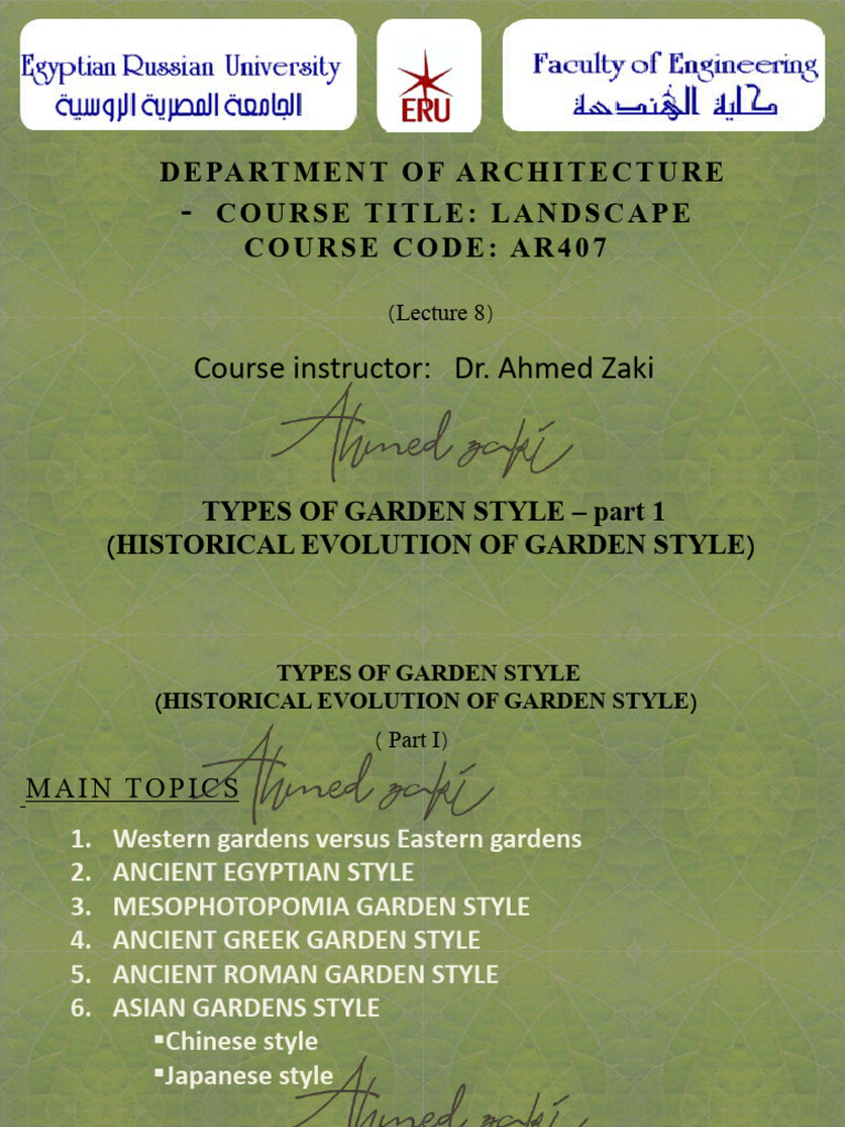 Historical Evolution of Garden Styles | PDF | Gardens