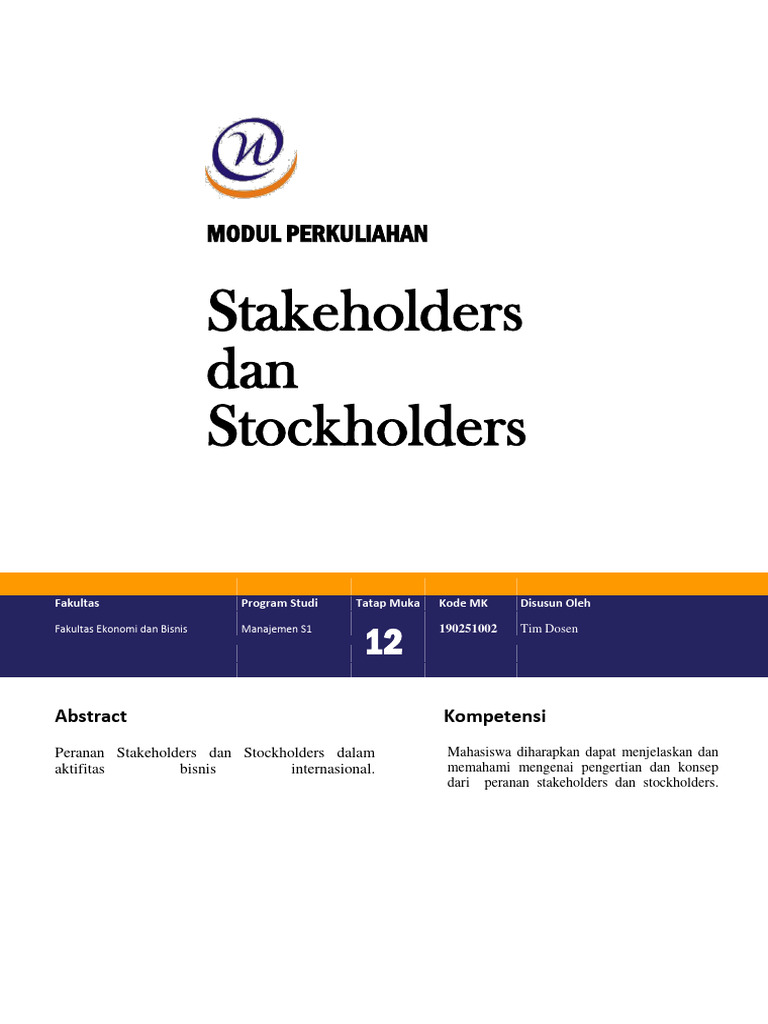 Peran Stakeholders dan Stockholders dalam GCG | PDF | Bisnis ...