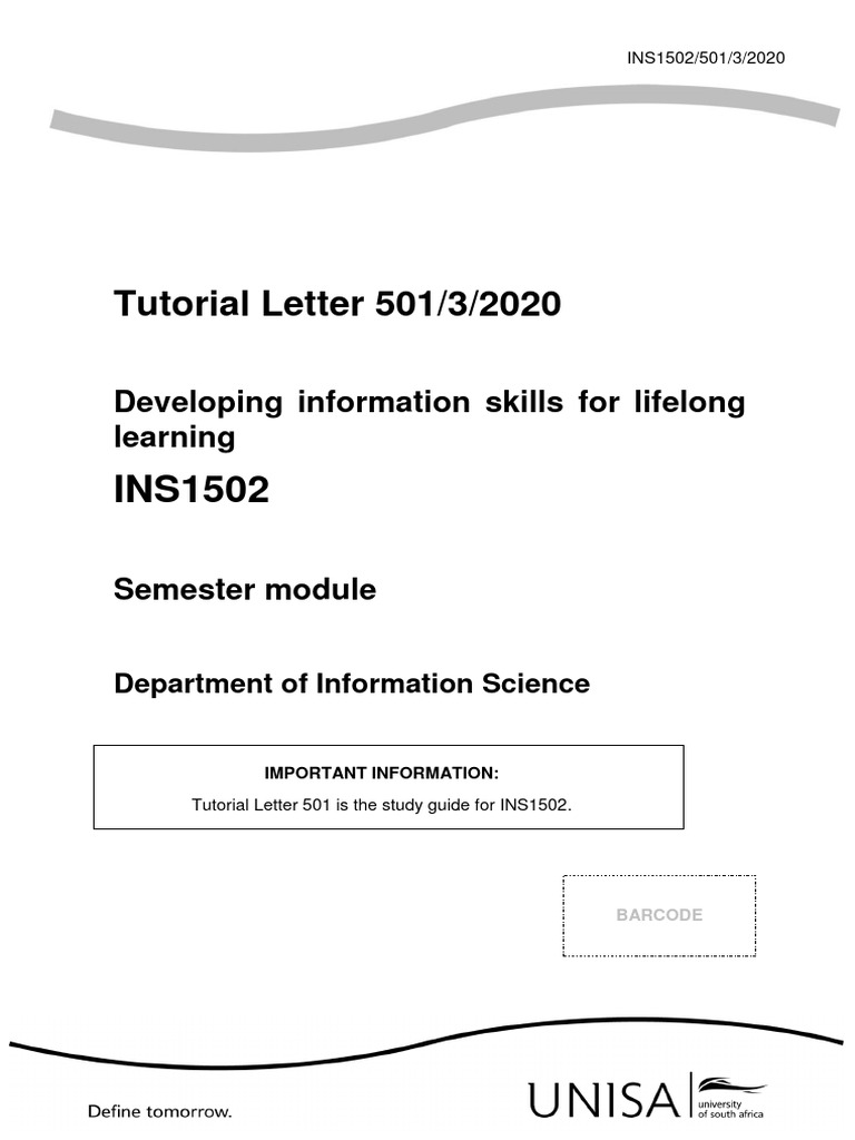 INS1502 Study Guide | PDF | Information | Libraries