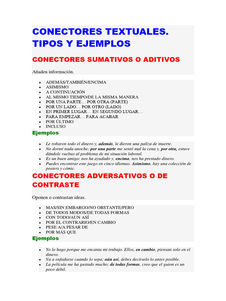 Conectores Textuales | PDF | Autor | Información