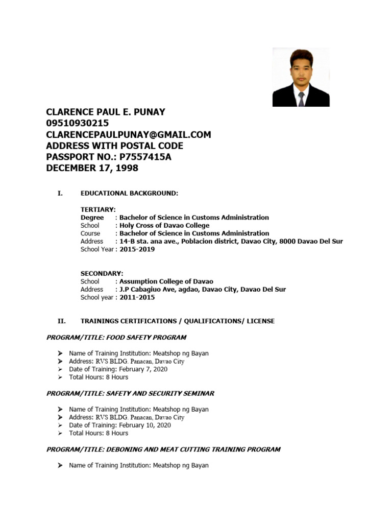 SAMPLE-Resume-Butchery | PDF