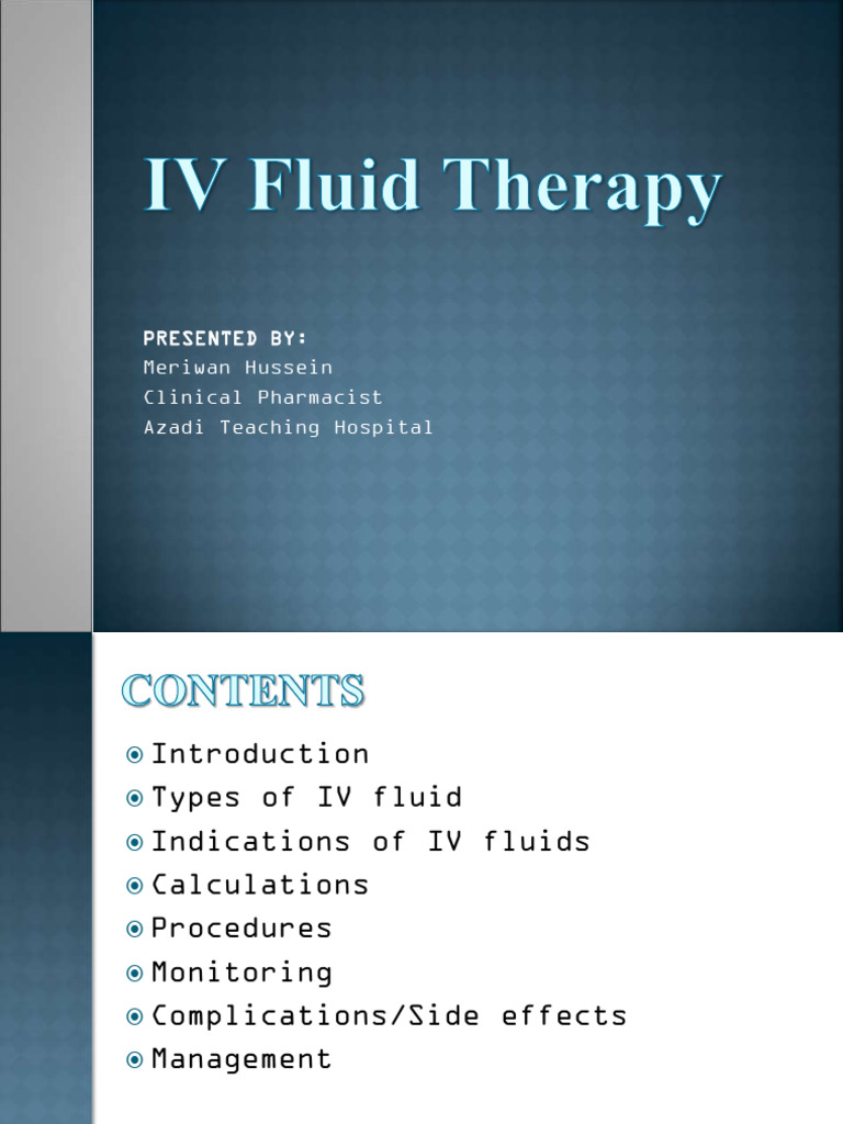 IV Fluid | PDF | Intravenous Therapy | Saline (Medicine)
