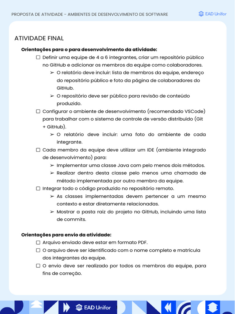 Atividade Final_N686_AMBIENTES DE DESENVOLVIMENTO DE SOFTWARE_2023.2 B ...
