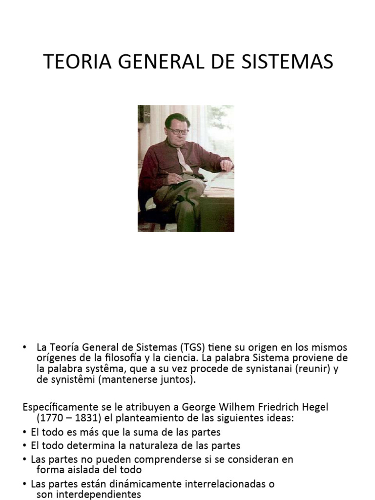 Teoria General de Sistemas | PDF | Teoría de sistemas | Sistema
