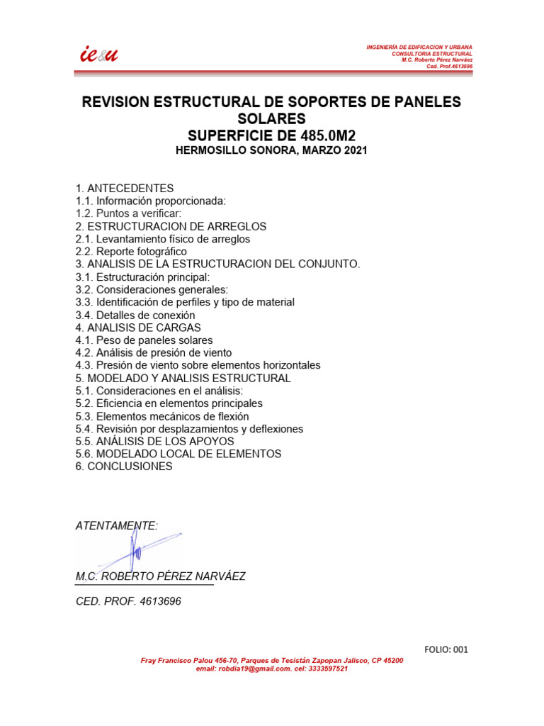 03 Rev Estructural Soporte Panel Solar 27-02-21 | PDF