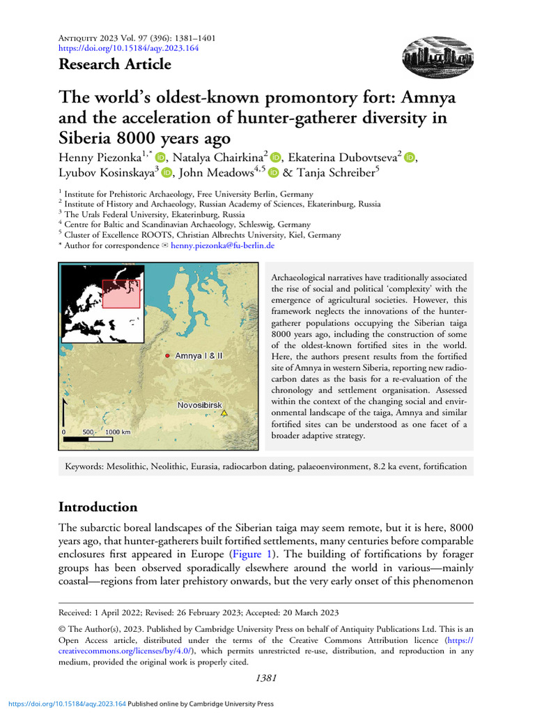 The Worlds Oldest Known Promontory Fort Amnya and The Acceleration of ...