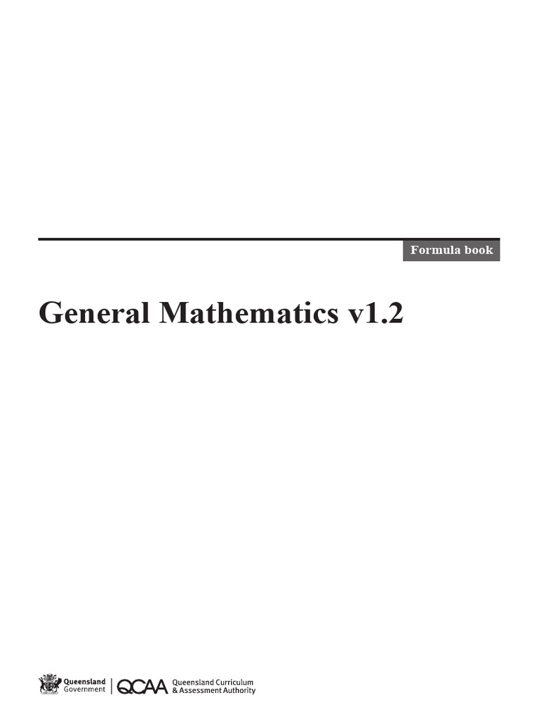 General Mathematics Formula Sheet | PDF