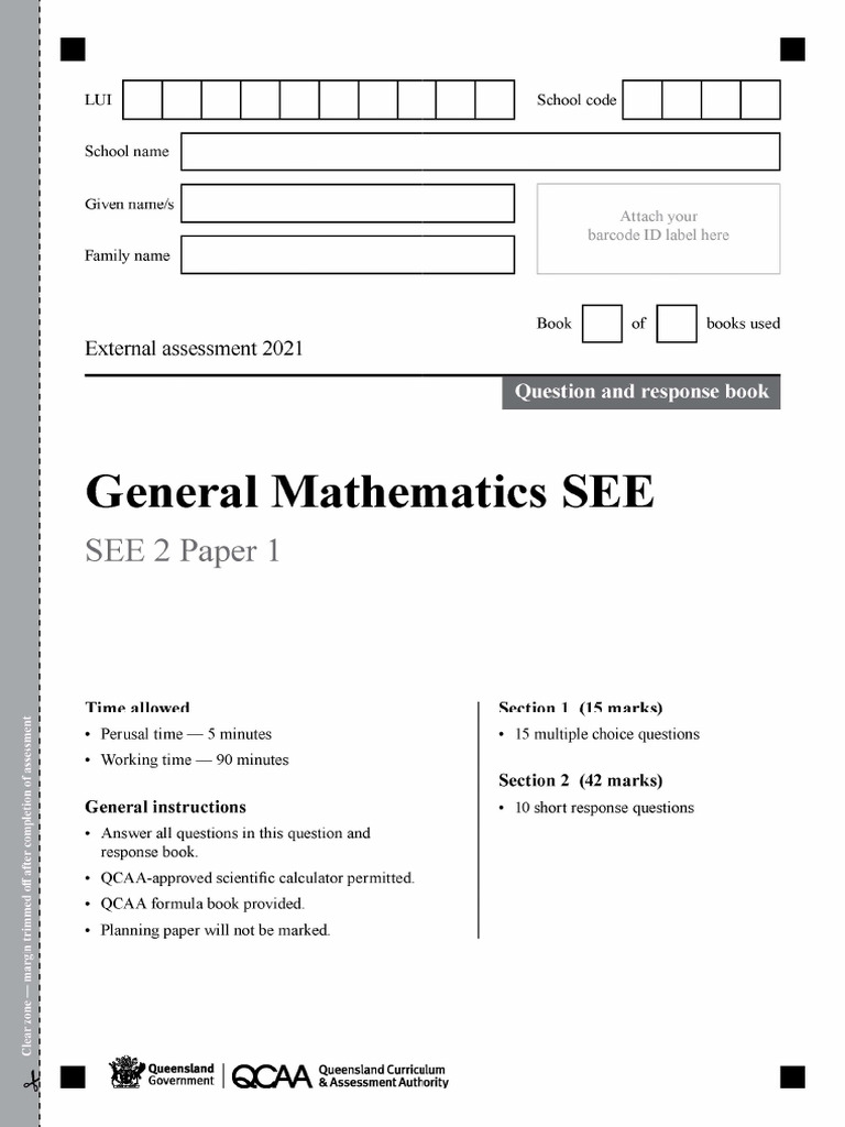 SEE General Mathematic SEE 2 Paper 1 | PDF