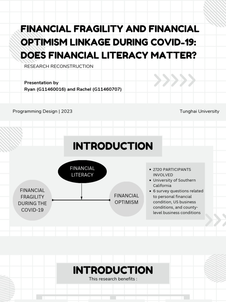 Financial Fragility and Financial Optimism, Linkage During COVID-19 ...