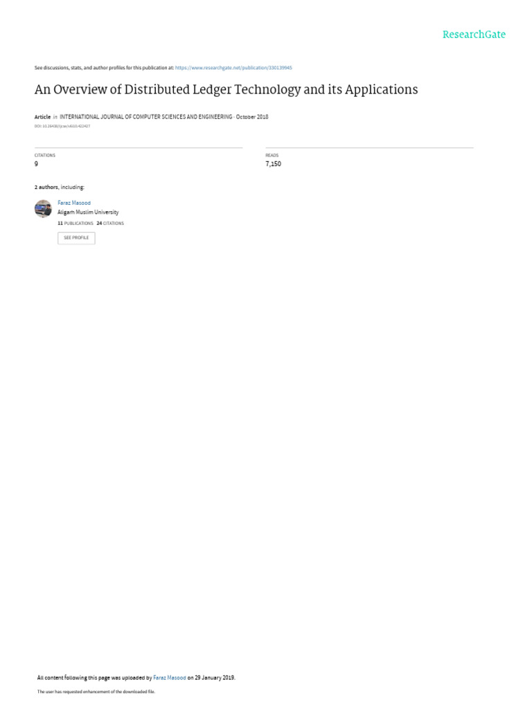 An Overview of Distributed Ledger Technology and I | PDF | Cryptocurrency | Computing