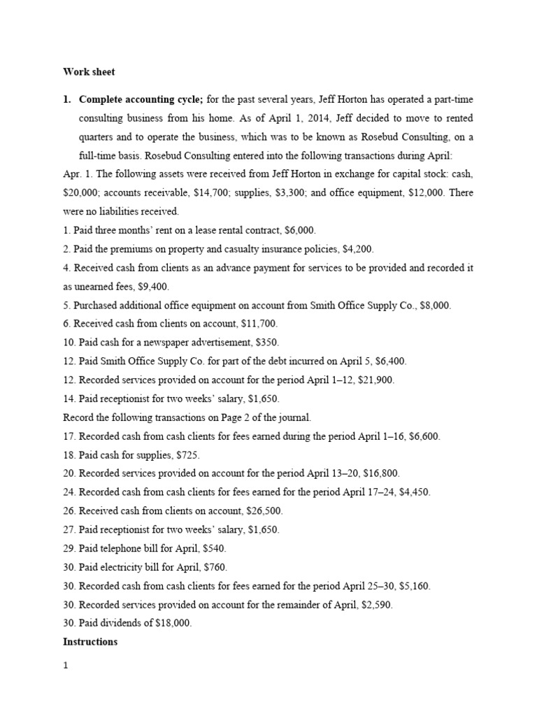 Work Sheet Acct | PDF | Depreciation | Cost