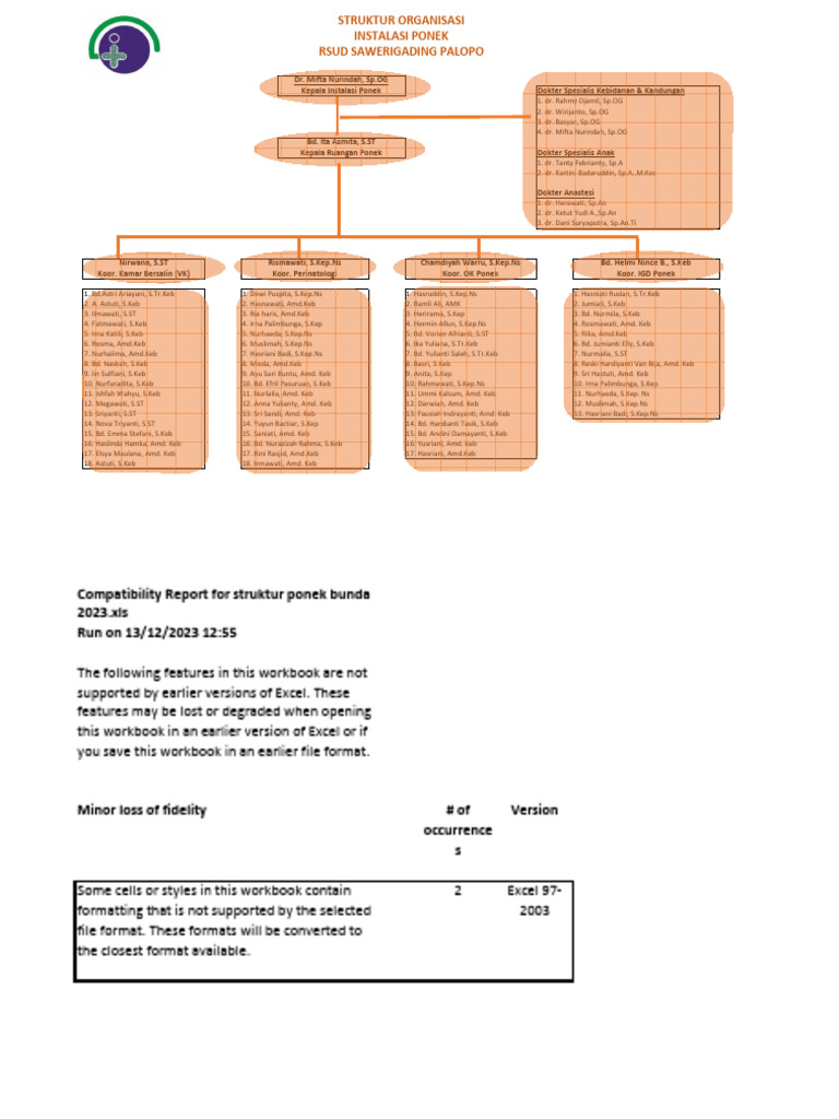 Struktur Ponek Bunda 2023 | PDF | Microsoft Excel | Microcomputer Software