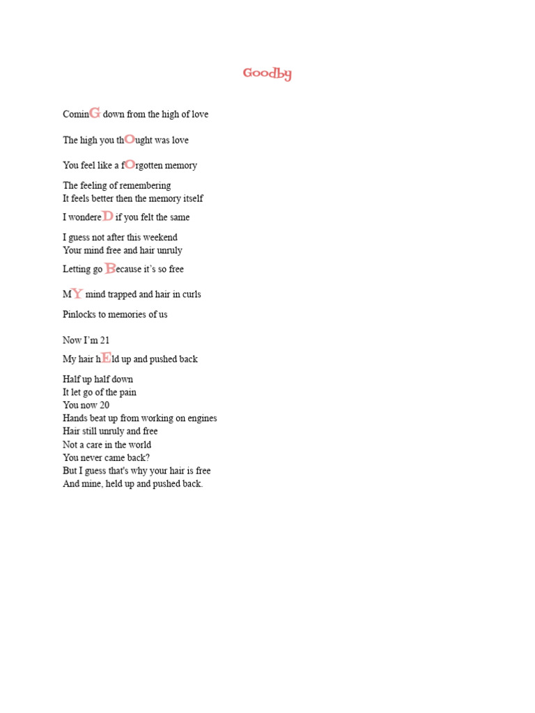 Goodbye Poem | PDF