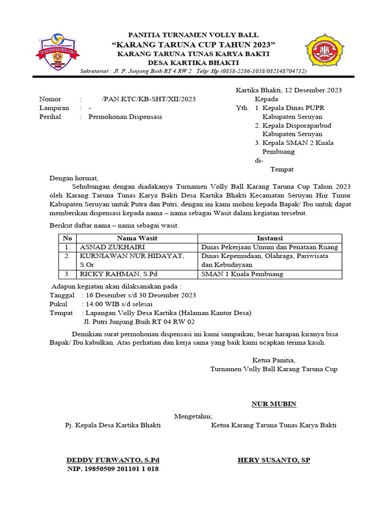 Dispensasi KTC 2023 | PDF