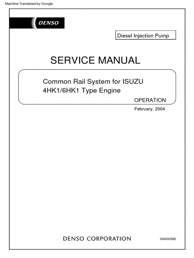 ISUZU 4HK1 6HK1 Type | PDF | Pump | Fuel Injection